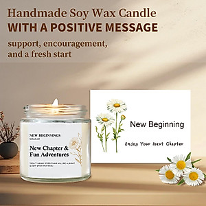 New Chapter Gifts, New Beginnings Gifts for Women, Congratulation Gifts for Women, New Job Gifts for Women - Lavender Scented Candle, Break Up, New Job, Engaged, Bracelet & Greeting Card Gifts Set