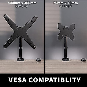 VIVO Ultra Wide Screen TV Desk Mount for up to 55 inch Screens, Full Motion Height Adjustable Single Television Stand with Articulating Arm, VESA 75x75mm to 400x400mm, Black, STAND-V155M