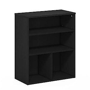 Furinno Pasir 3 Tier Display Bookcase, Black Oak