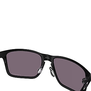 Oakley Men's OO4123 Holbrook Metal Square Sunglasses, Matte Black/Prizm Grey, 55 mm