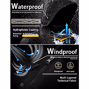 GEMYSE Women's Mountain Waterproof Ski Snow Jacket Rain Winter Jacket Coat Hooded Windproof Parka(Black,Large)