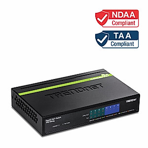 TRENDnet 8-Port Gigabit GREENnet PoE+ Switch, TPE-TG44G, 4 x Gigabit PoE/PoE+ Up to 30 W/Port, 4 x Gigabit, 61 W Power Budget, 16 Gbps Switch Capacity, Ethernet Unmanaged Switch