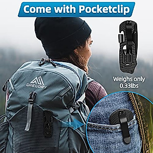 Pocket Knife, Christmas Stocking Stuffers 7 In 1 Multitool Stainless Steel Folding Knife with Screwdrivers Safety Lock Camping Accessories Survival Gear Gifts for Him Men Dad Husband Boyfriend (Black)