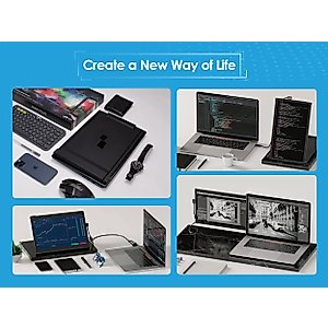 New Mobile Pixels Duex Plus Portable Monitor, 13.3" Full HD 1080P IPS Dual Laptop Monitor, USB C/USB A Plug and Play Portable Display,Windows,Mac,Android,Switch Compatible