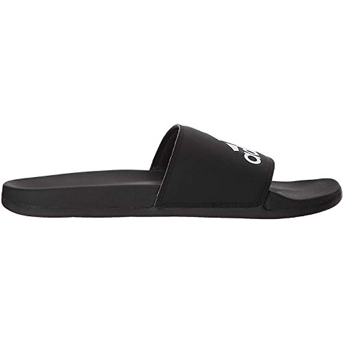 adidas Men's Adilette Comfort Slides Sandal, Black/Black/White, 10