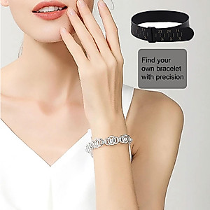 Ring Size 1-17 US Size Ring Size Measuring Tool with Magnifier Bracelet Size Measuring Tool for Men and Women (Black Size Gold Scale)