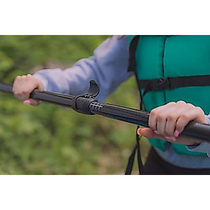 Pelican Symbiosa Kayak Paddle - Adjustable Fiberglass Shaft with Nylon Blades - Lightweight, Perfect for Kayaking - 90.5 to 94.5 in - Light Teal