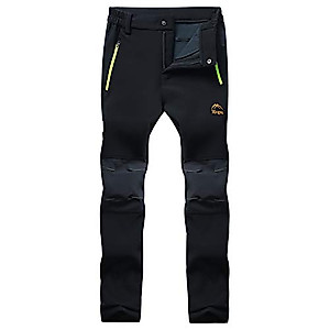 BFONE Women's Cross Country Ski Pants Outdoor Mountaineering Snow Sports Windproof Warm Skiing Pants Snow Pants Trousers (Black-01, L)