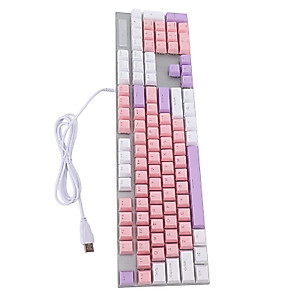 Gaming Keyboard, RGB Backlight Hot Swap Mechanical Keyboard for PC (Red Switch)