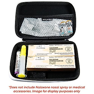 Naloxone Case for Opioid Overdose Kits | Custom Designed Hardshell Case Holds All Formulations of Naloxone | Does Not Include Naloxone (Cases Size: 7"x4.5"x 2") (Black - 10)