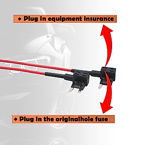 gunhunt 5 PCS Car Fuse Adapter, 12V Car Add-a-Circuit Fuse Adapter, Mini ATM APM Blade Fuse Connector for Cars Trucks Boats (Black)