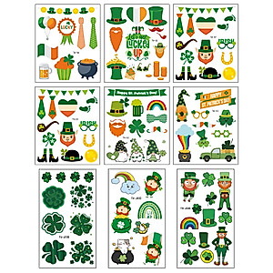Shamrock Clover Tattoo st Patricks Day Stickers Irish Temporary Tattoos St Patricks Day Accessories Shamrock Patterned Tattoos Party Favors Decorations