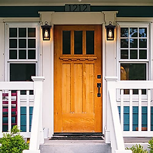 RUZINIU Outdoor Wall Lantern Exterior Porch Light Fixtures with Clear Glass Shades for Patio, Garden, Garage, Front Door, Black