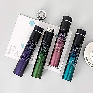 Insulated Water Bottle, Coffee Thermos Mug, Double Wall Vacuum Insulation, Fashionable Style Skinny Mini Slim Stainless Steel Water Bottle, 8.5 Oz (Starry Purple 8.5 Oz)