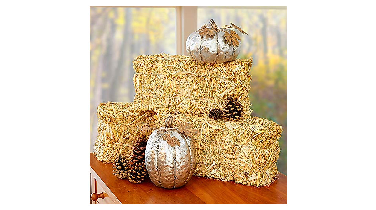 FloraCraft Decorative Straw Bale for Rustic Décor