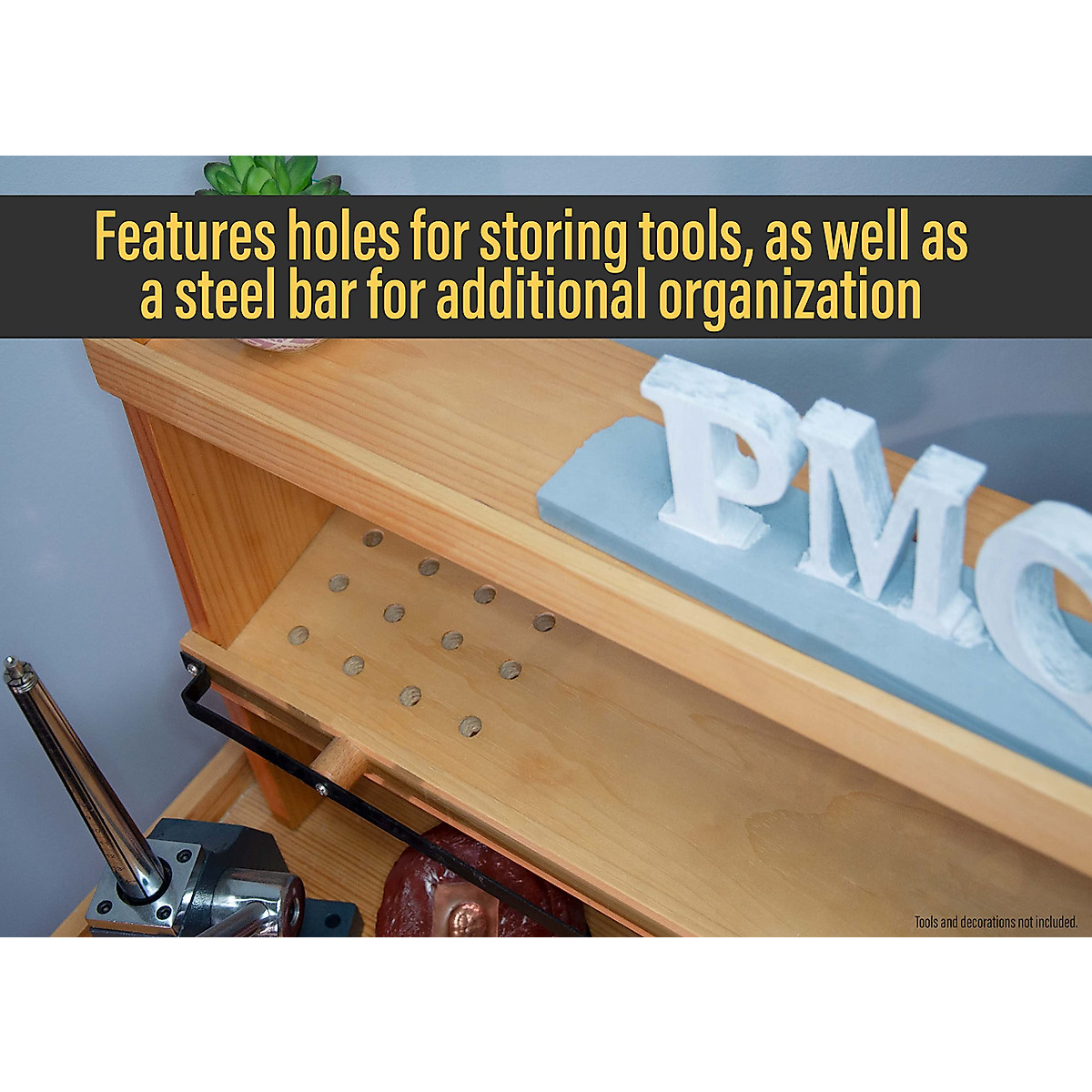 Deluxe Solid Wooden Jewelers Bench Set with Mountable Storage Shelf Organizer Tool Rack Jewelry Making Studio Kit