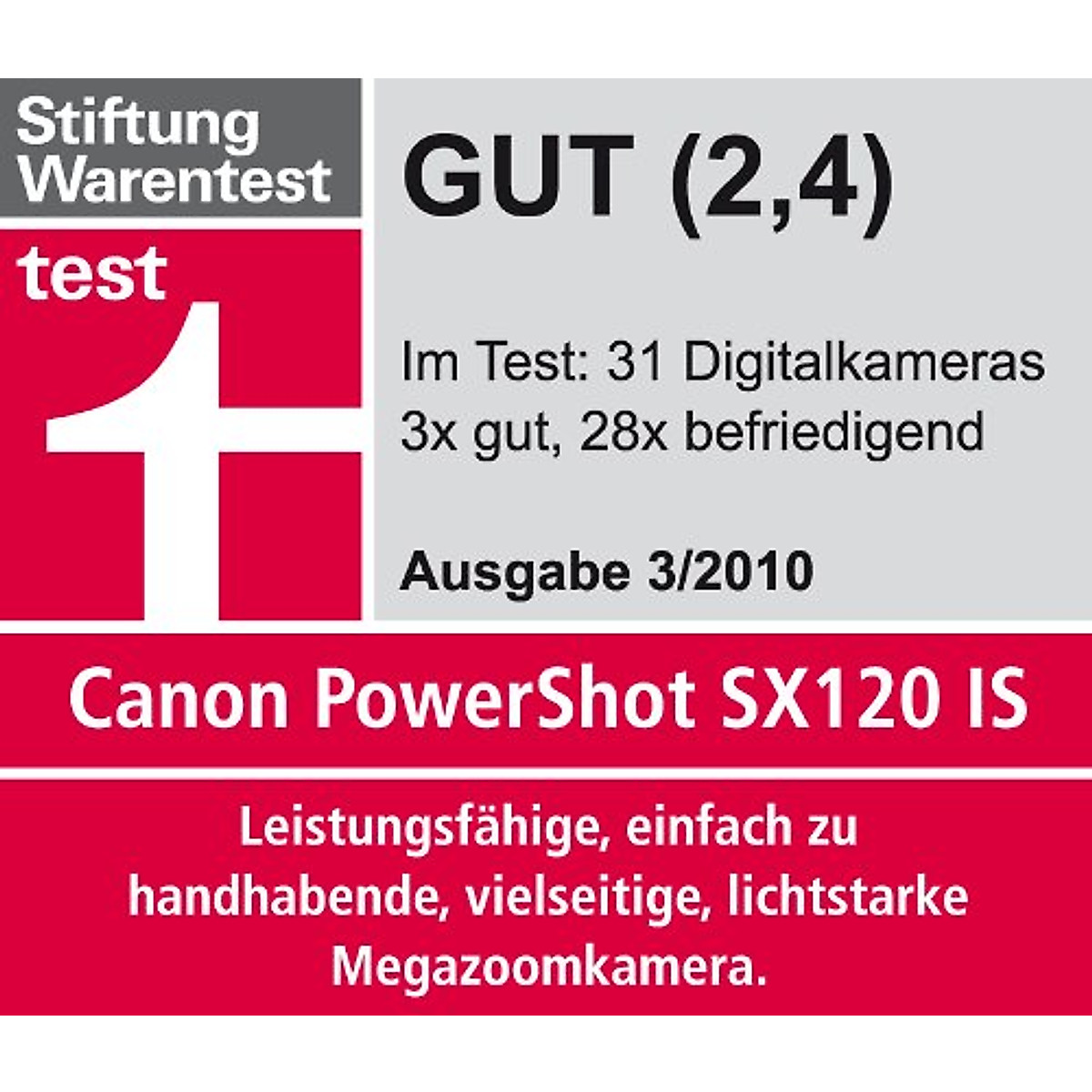 Canon Powershot SX120 IS 10MP Digital Camera (Black)