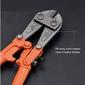 Edward Tools Bolt Cutter 14” - Heavy Duty Forged T8 Steel Blade Cuts Steel Wire, Chain Link Fence, Metal Rod, and Screw Cutters - Ergonomic Rubber Grip Handle