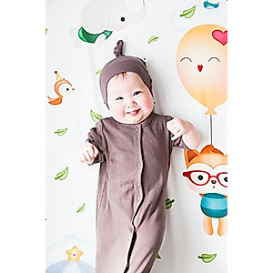 Babysoy Modern Single Knot Hat Beanie - Cotton Rayon from Bamboo Baby Cap (6-12 Months, Acorn)