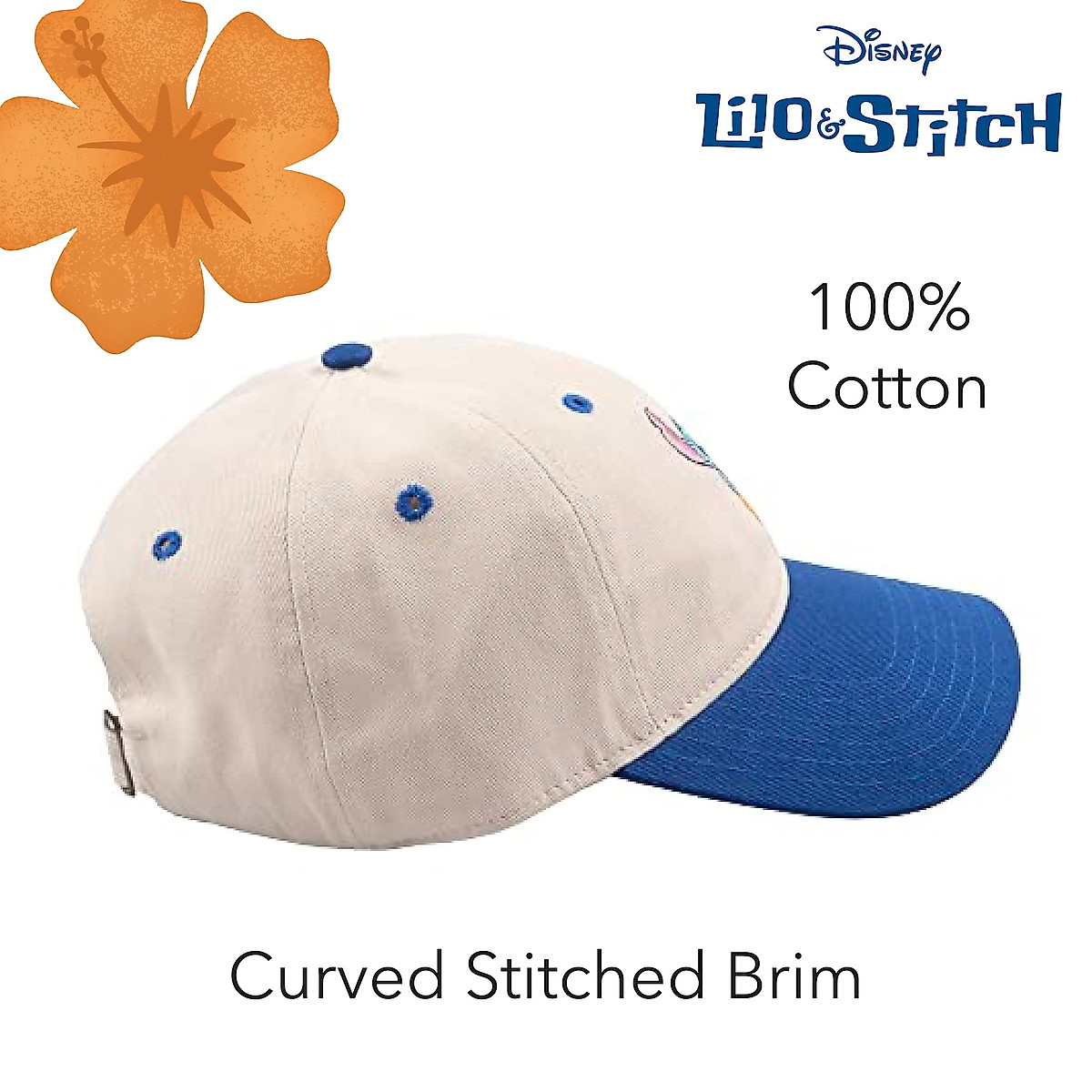 Concept One Unisex Adult Disney Stitch Adjustable Baseball Cap, with Curved Brim Dad Hat, Navy - Pineapple, One Size US