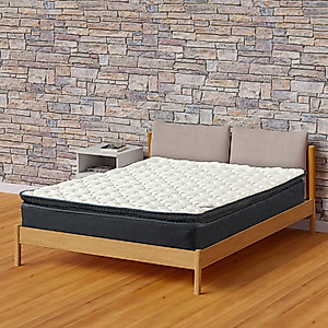 Greaton, 9-Inch Medium Firm Pillow Top Heavier Pocket Coil Spring Hybrid Mattress, Motion Isolation with Durable Support, Bed in a Box, Twin, White