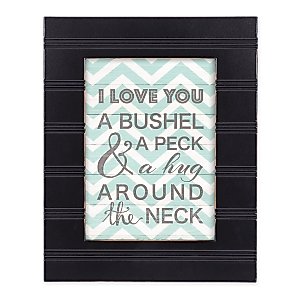 Cottage Garden I Love You a Bushel and a Peck Black with Gold Trim 8 x 10 Framed Wall Art Plaque
