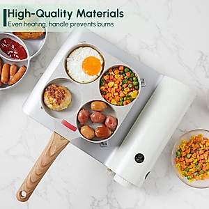 HorizonNest Egg Frying Pan Nonstick: 4 Cup Light Grey Skillet for frying Eggs, Pancake, Omelet, etc. Perfect for Breakfast. Suitable for Gas Stove & Induction Compatible