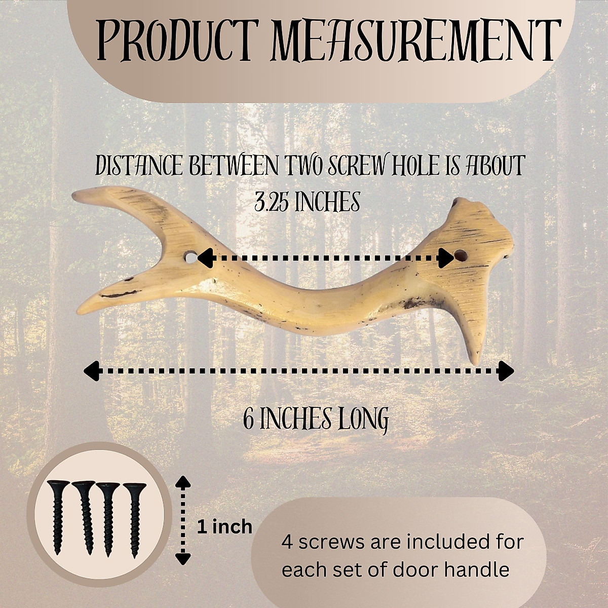 BestGiftEver Rustic Antler Pulls (Set of 2) 6 inch long in a pair for Cabinet Drawer Door - Cabin Lodge Decor