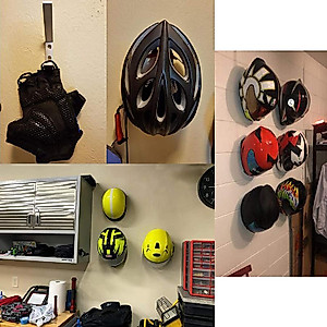 Pmsanzay 2/PK Helmet Holder Hook, Sturdy Helmet Display Rack, Wall Mounted Helmet Storage Rack Hanger, for Motorbike Jacket Wall Display Rack, Stainless Steel- Hardware Included Easy to Install.
