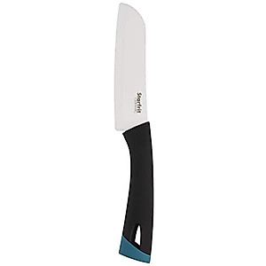 Starfrit 093872-003-NEW1 5" Ceramic Santoku Knife with Protective Sheath, White/Black, One Size