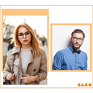 IBOANN 3 Pack Blue Light Blocking Glasses Women/Men, Round Fashion Retro Frame, Vintage Fake Eyeglasses with Clear Lens (Black & Leopard & Transparent)