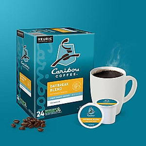 Caribou Coffee Daybreak Morning Blend, Single-Serve Keurig K-Cup Pods, Light Roast Coffee, 24 Count (11.9g)(Pack of 4)