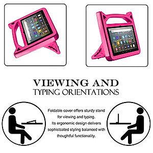 Fire HD 8 Case, Fire HD 8 Tablet Case for Kids,(12th/10th Gen,2022/2020 Release),Lightweight Shockproof Kid-Proof Cover with Stand Kids Case for Fire HD 8 Plus Tablet & Fire HD 8 Kids Pro Tablet.Rose