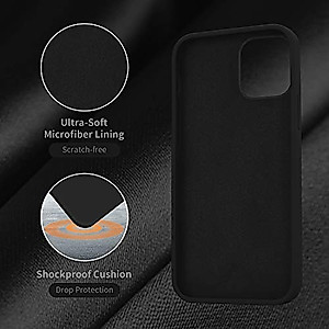 Cordking Compatible with iPhone 12 Pro Max case, Silicone Ultra Slim Shockproof Phone Case with [Soft Anti-Scratch Microfiber Lining], 6.7 inch, Black