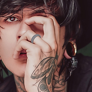 Longbeauty 10 Pack Candy Color Wedding Band for Men Women Flexible Comfort Sport Silicone Ring Black Red Blue Yellow Pink White Green Purple