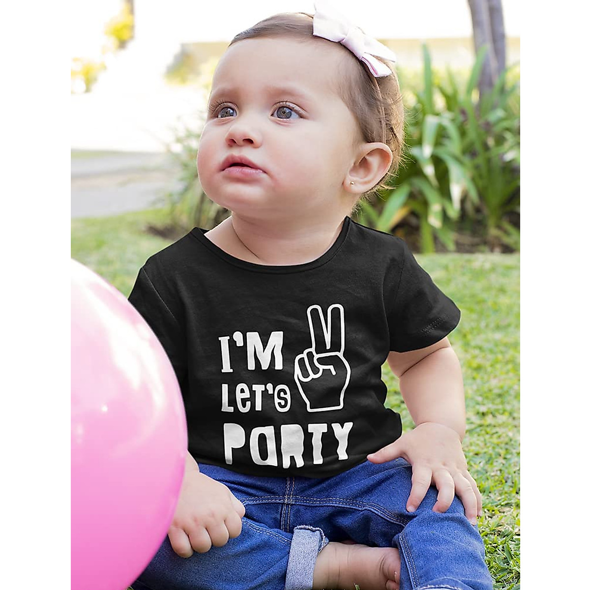 I'm Two Let's Party 2nd Birthday Shirt Gifts for 2 Year Old Boy Girl Toddler Kids T-Shirt 3T Black