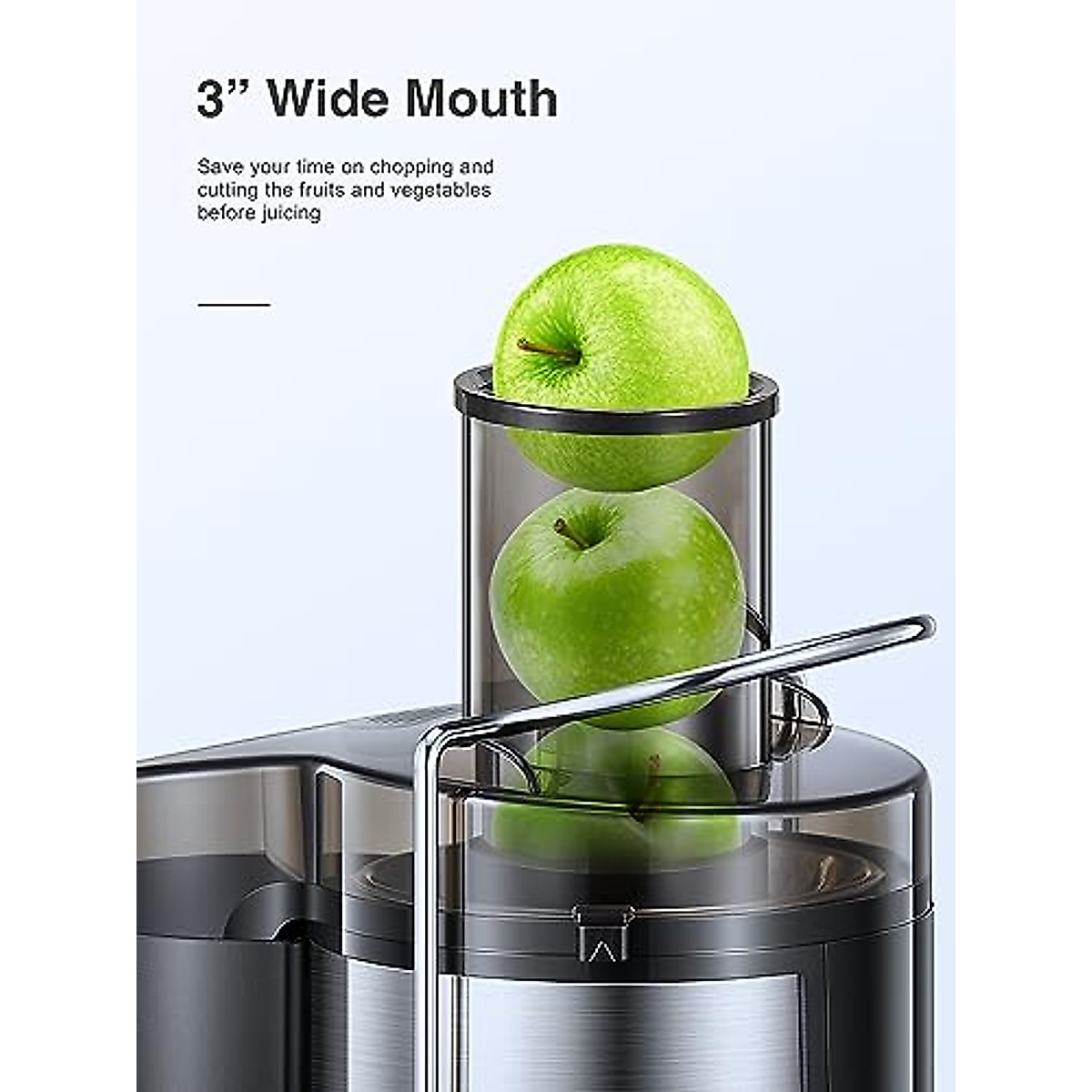 Juicer Machine, 800W Centrifugal Juicer Extractor with Wide Mouth 3” Feed Chute for Fruit Vegetable, Easy to Clean, Stainless Steel, BPA-free (Black)