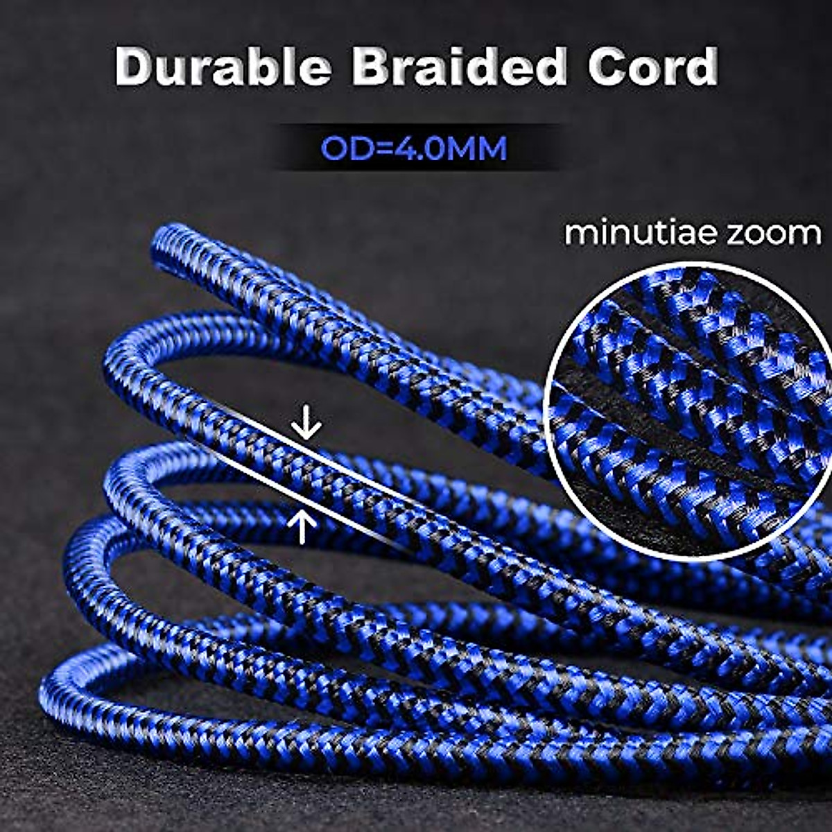 Fast Charger Cable for Motorola One Action/Macro/Vision/Zoom/Hyper/Power/Fusion+/5G Ace UW, (2Pack, 6.6Ft) Nylon Braided Charging Cord for Moto G50 G10 Power G30 G9 Plus Play Fast Pro G8 Stylus G7 G6