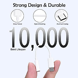 USB C Digital to 3.5 mm Female Headphone Jack Adapter, Type C Aux Audio Dongle Compatible with iPad Pro/Samsung Galaxy S23 S23+ Ultra, S22 S21 S20 Plus/Ultra/Pixel 5 4 3 2 XL