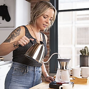 ESPRO BLOOM Pour Over Coffee Brewer Set - Dual Filter Mode Makes Coffee in 2 Minutes, Brushed Stainless Steel
