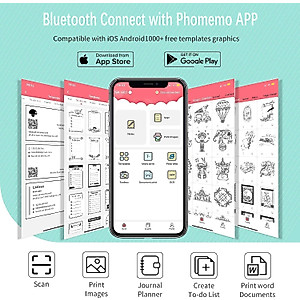 Phomemo Mini Printer, Print Pod Sticker Maker M02, Thermal Mini Sticker Printer with Bluetooth, Sticky Note Printer for Notes, Gifts, Journals, Planners, Scrapbooking, Gifts
