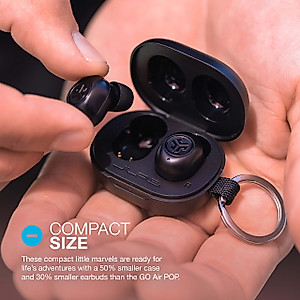 JLab JBuds Mini True Wireless Bluetooth Earbuds + Charging Case, Charcoal Black, IP55 Sweat and Dust Proof, Bluetooth Multipoint, Be Aware Audio, 3 EQ Sound Settings, Crystal Clear Calls