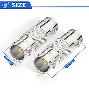 Superbat BNC Adapter 75 Ohm SDI Connector BNC Female to Female Barrel Connector for HD-SDI/3G-SDI/4K/8K SDI Video Camera Cable (2Pcs)