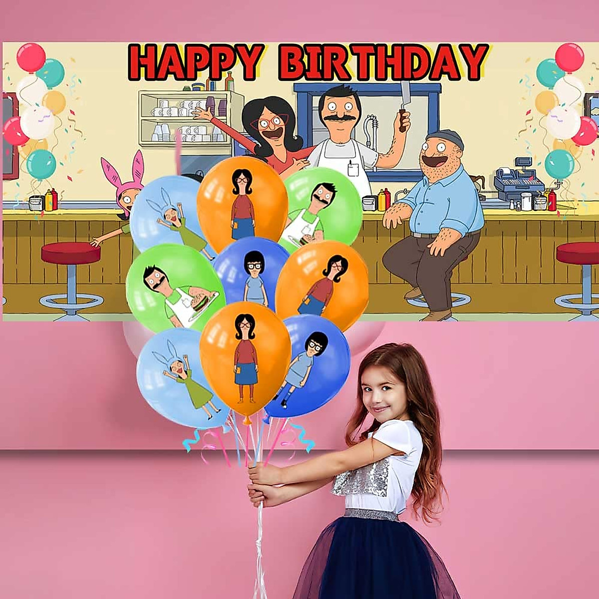 Bob Burgers Party Supplies Decorations Birthday Cake Topper Balloons Banner Backdrop Decor