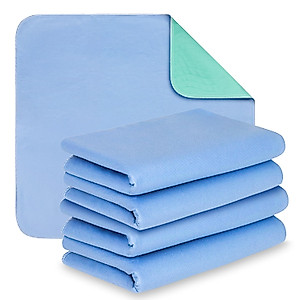 Hearth & Harbor Incontinence Bed Pads Washable Waterproof 34”x36”, Washable Pee Pads for Adults, Elderly, Kids & Pets, Heavy Absorbency Pads for Beds for Incontinence Adults, 4 Pack Reusable Underpads