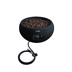 York Concrete Fire Pit 27" x 27" Outdoor Patio Firepit Includes Lava Rocks Modern Fire Pits & Outdoor Fireplaces for Garden, Deck, Indoor & Outdoor Heating