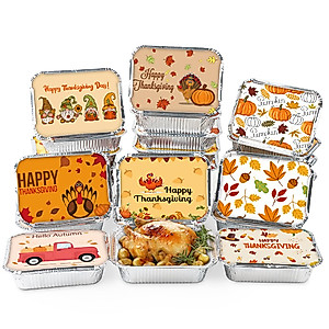 AKEROCK Thanksgiving Leftover Containers, Thanksgiving To Go Containers with Lid for Food Storage - 48 PCS