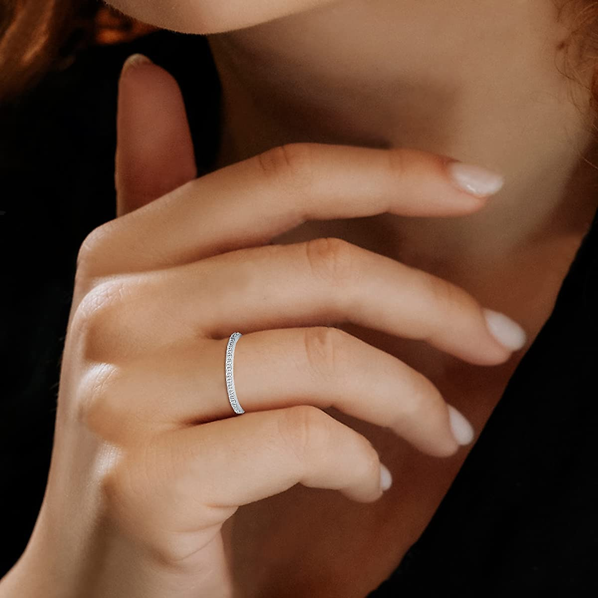 SZUL AGS Certified 1/4 Carat TW White Diamond Band in 10K White Gold