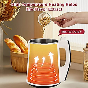 LANUEVA Soy Milk Maker Machine 1.3L/44OZ, 8 In 1 Nut Milk Maker for Dry Wet Soybean, Almond Milk, Vegan Nut Milk, Oat Milk, Smoothies, Porridge, Paste, Juice, Self-Cleaning, Include Recipe, 110V