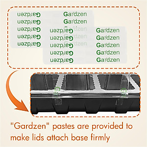 Gardzen 5-Pack Seed Starter Kits, Reusable Plant Germination Trays with Total 75-Cell, Seed Starter Tray with Humidity Vented Domes and Bases for Starting Vegetable Flower Herb Seeds 15" x 9"